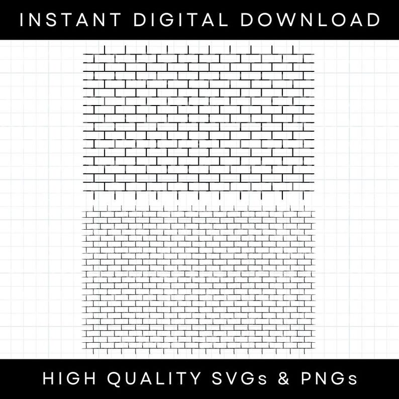 Brick Wall Pattern SVG Bundle Brick Wall Stencil Pattern Png SVG Cut ...