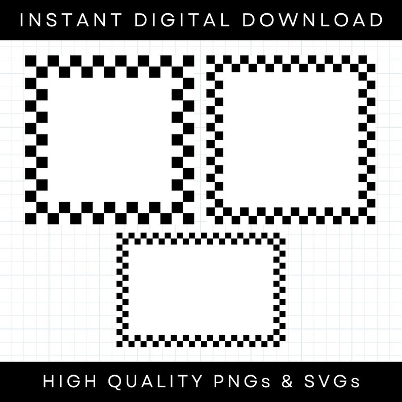 Checkers Frame Clipart SVG Bundle Checkers Pattern Frame Png & SVG Cut ...