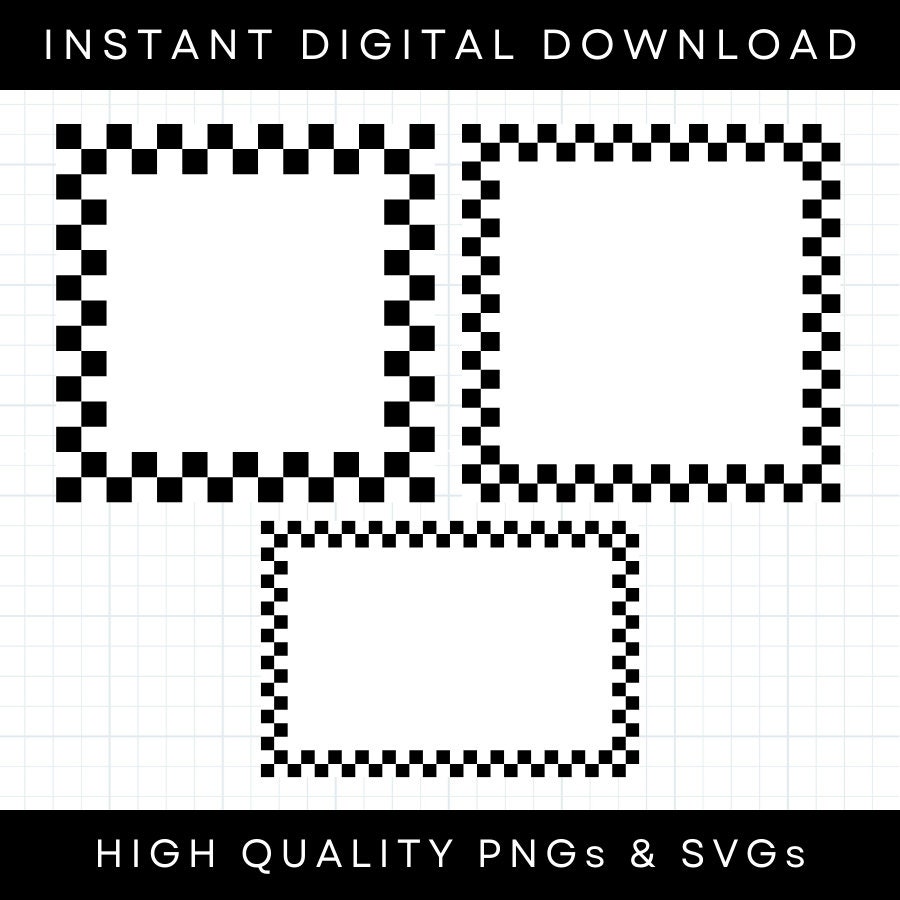 Checkers Frame Clipart SVG Bundle Checkers Pattern Frame Png & SVG Cut ...