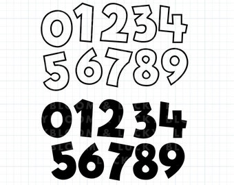 0-9 Punk Numbers Font SVG Bundle Birthday Numbers SVG Files for Cricut ...