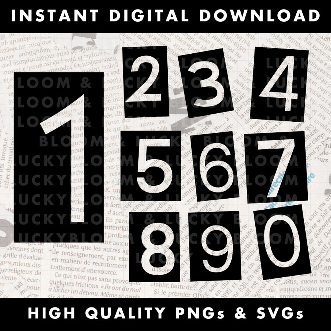 0-9 Magazine Cut Out Numbers SVG Bundle Burn Book Mean Girls Numbers ...