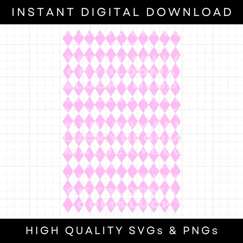 Diamond Pattern SVG Bundle Pink Checkered Diamond Pattern Png & SVG Cut ...