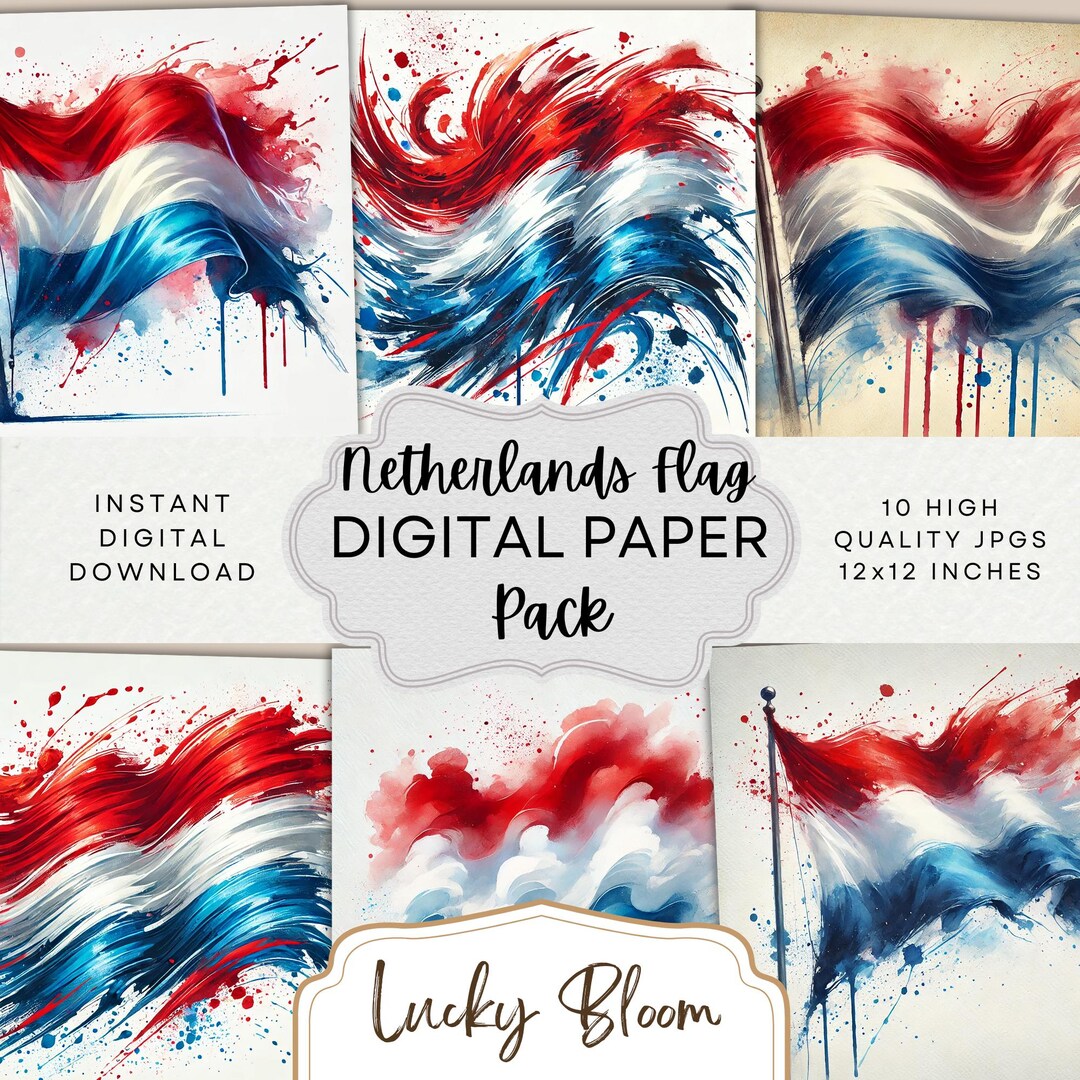 Netherlands Flag Junk Journal Clip Art Set Netherlands Amsterdam Flag ...