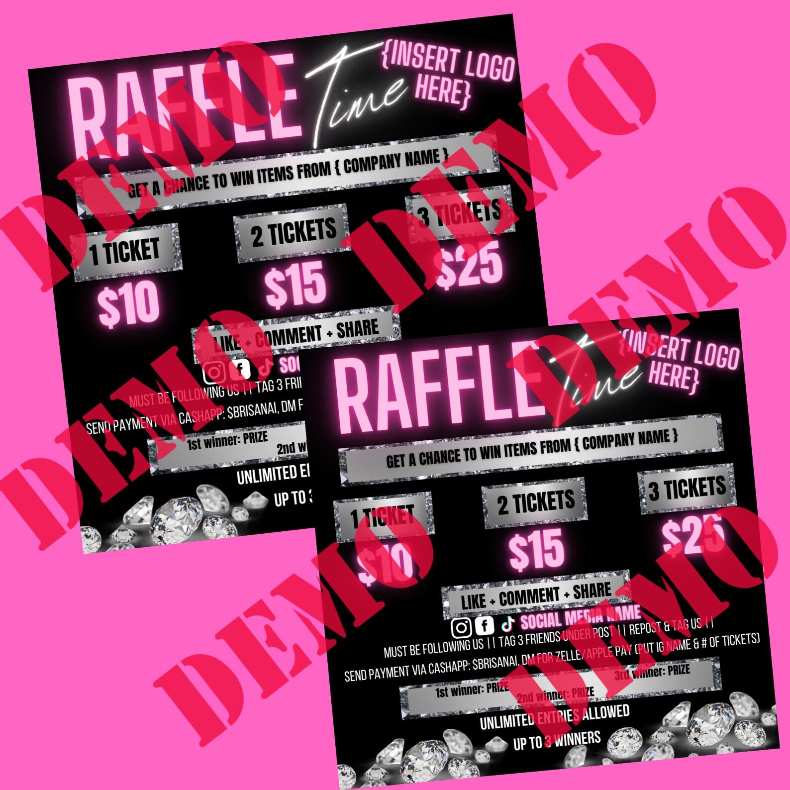 DIY Social Media Flyer: Raffle Time, Raffle Entry, Giveaway Flyer ...
