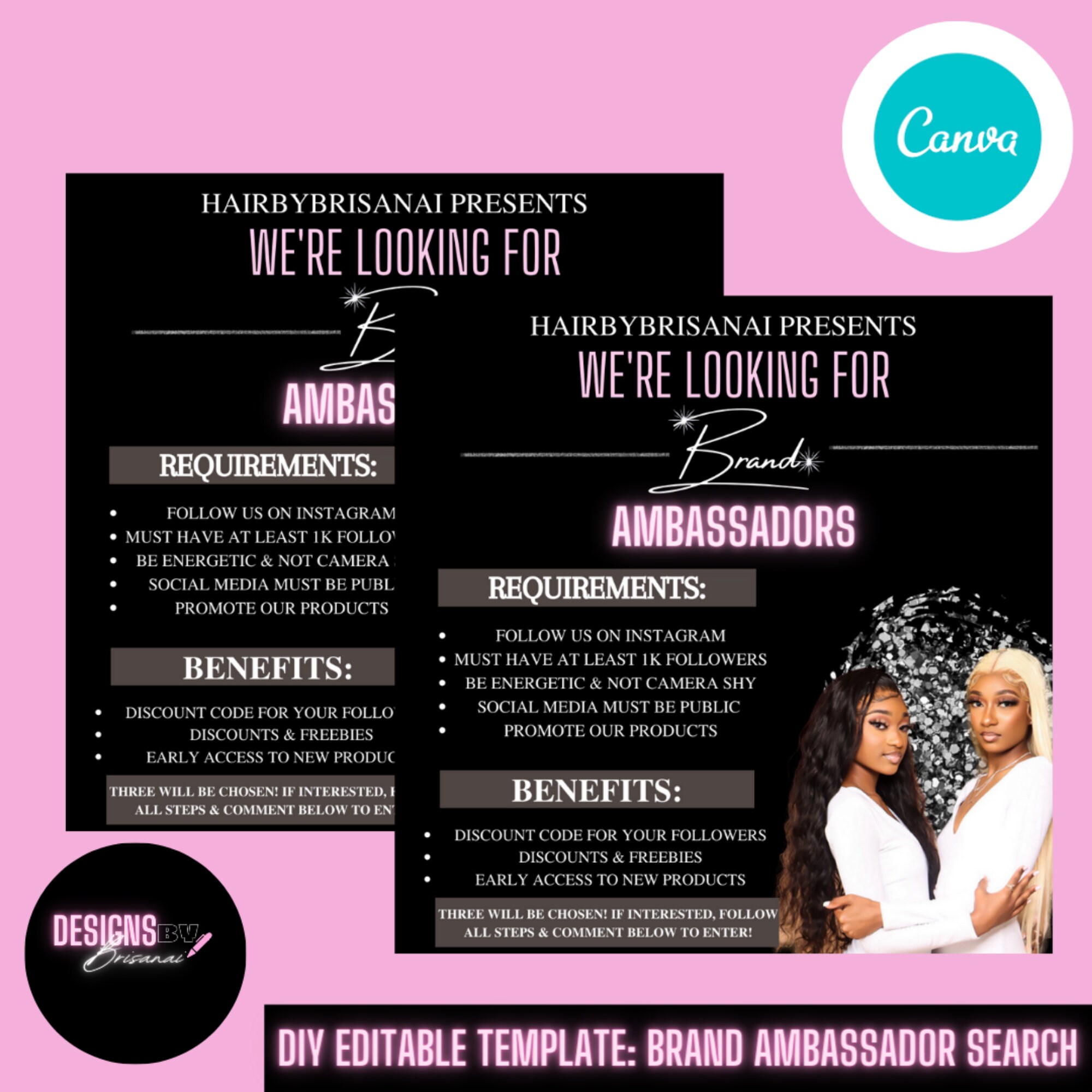 DIY EDITABLE TEMPLATE: Brand Ambassador Search - Etsy
