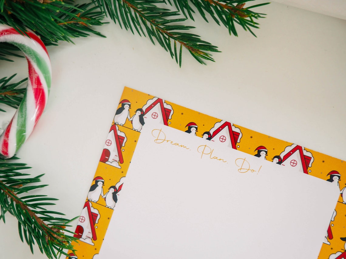 Printable Christmas Notepad/christmas Stationary/polar Bear Pattern ...