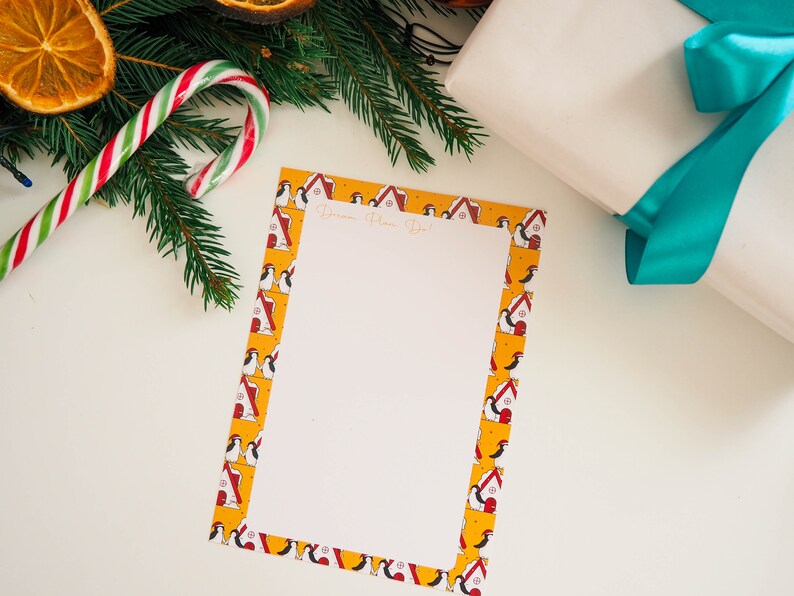 Printable Christmas Notepad/christmas Stationary/polar Bear Pattern ...