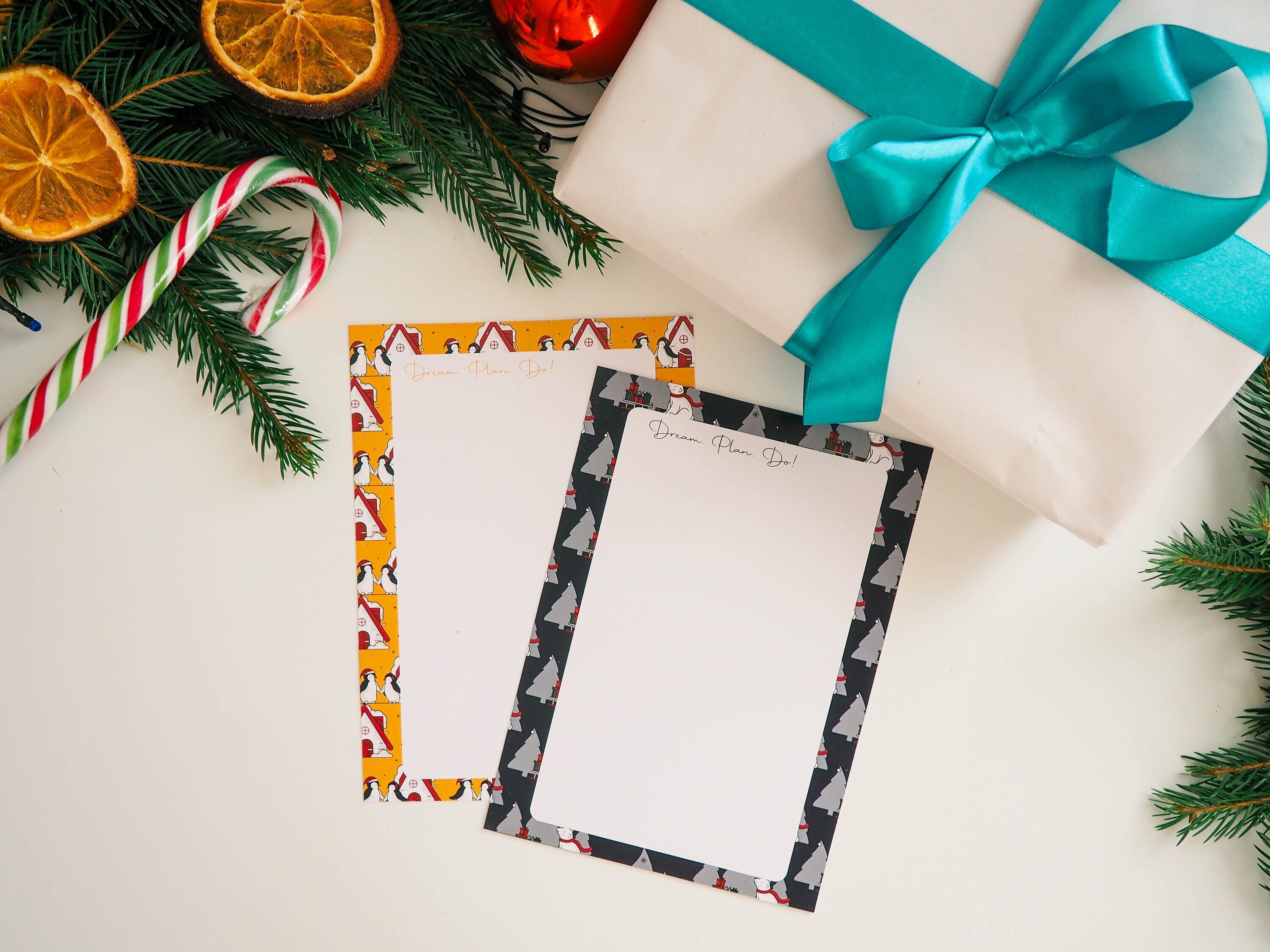 Printable Christmas Notepad/christmas Stationary/polar Bear Pattern ...