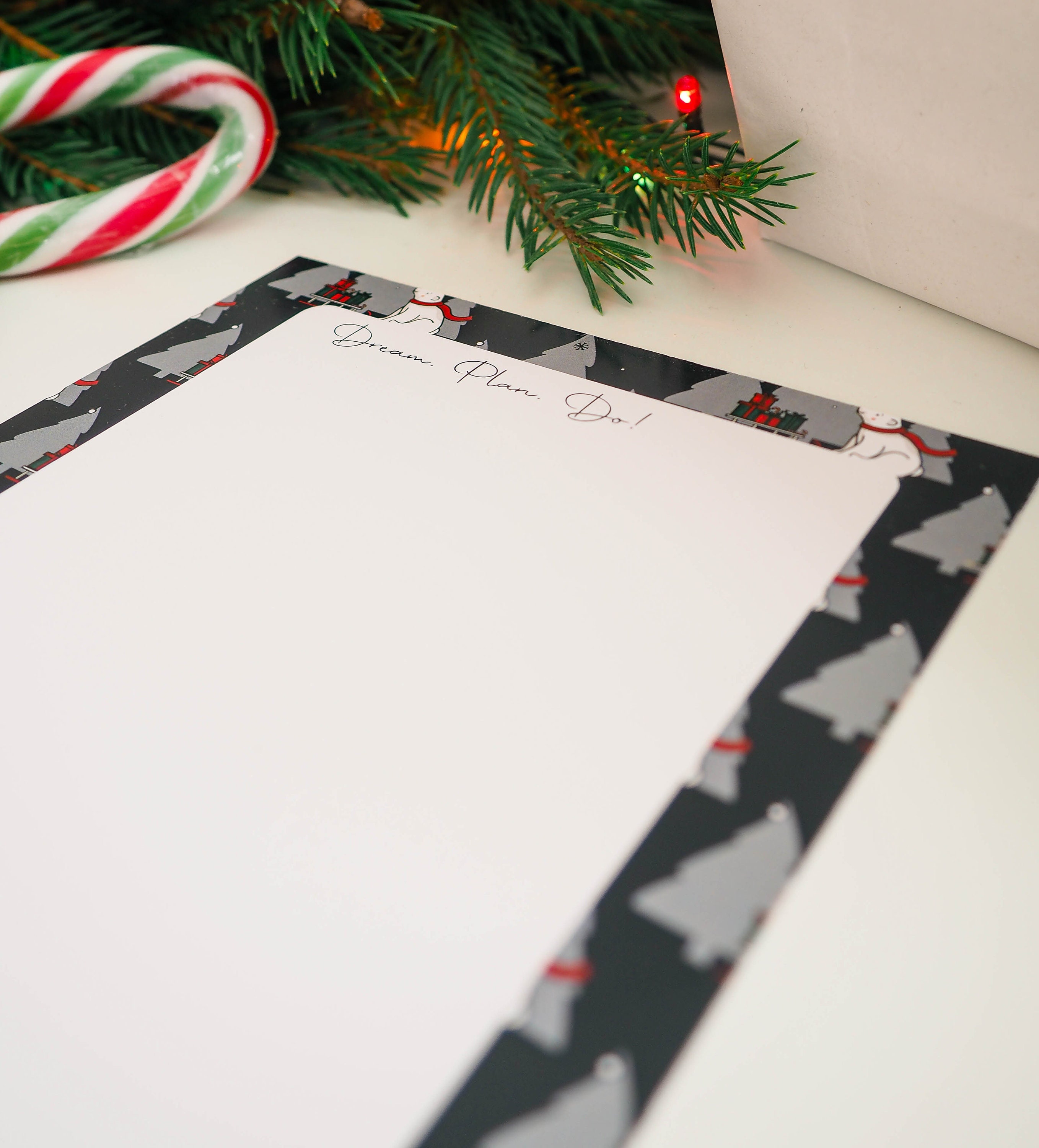 Printable Christmas Notepad/christmas Stationary/polar Bear Pattern ...
