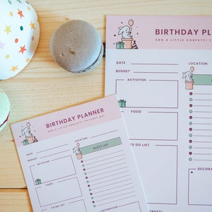 Printable Bunny Birthday Planner Set of 3/event - Etsy