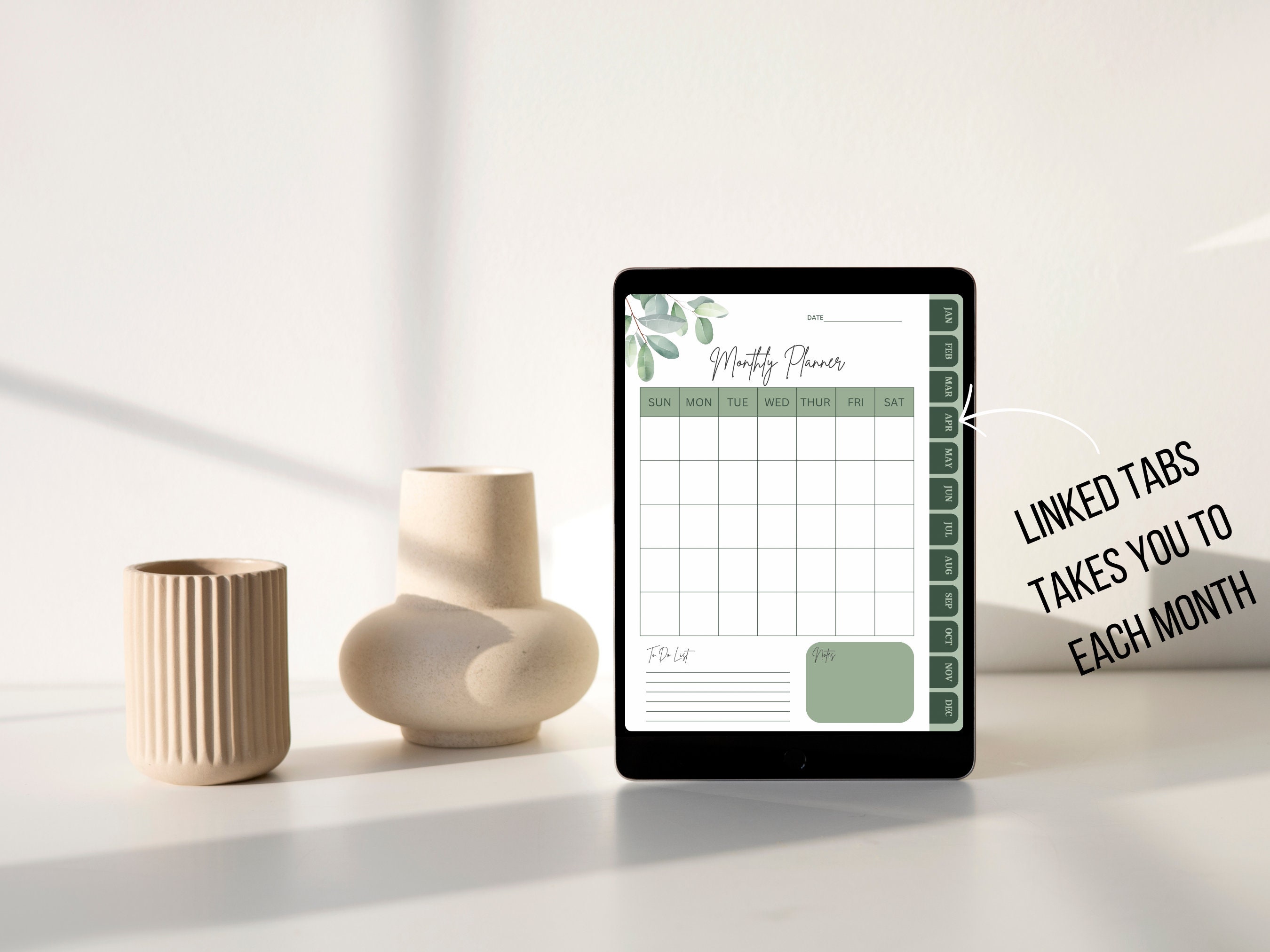 12 Month Digital Planner Minimalist Planner Digital and Print ...