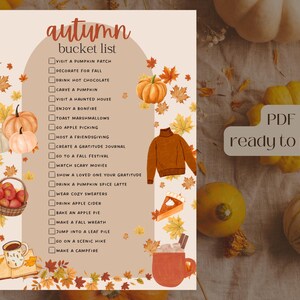 Printable Autumn/fall Printable Activities Bucket List, US Letter Size ...