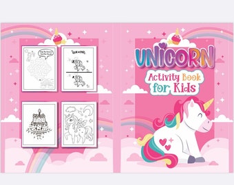 Unicorn Coloring Book for Kids 40 Pages - Etsy