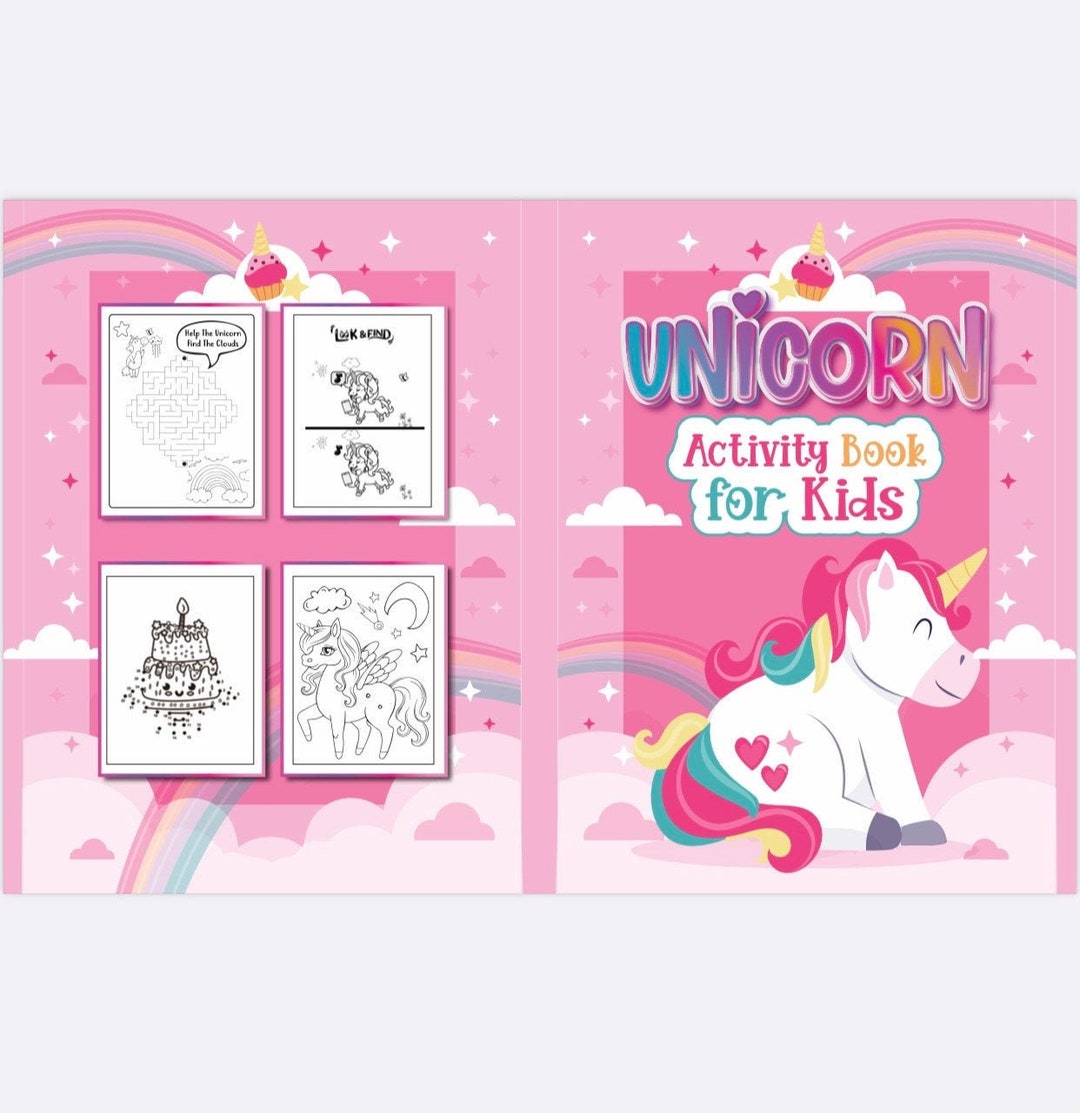 Unicorn Activity Book for Kids / 50 Pages/ Digital Download / Printable ...