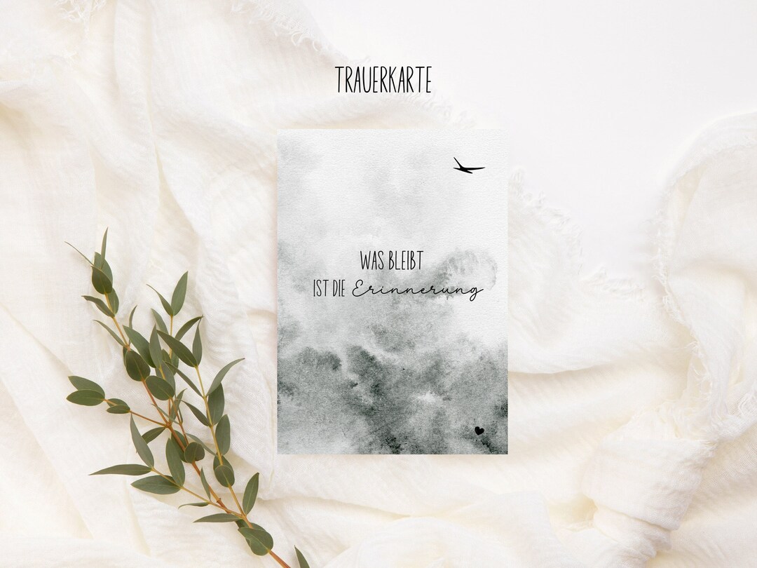 Mourning Card What Remains is the Memory in Silent Sympathy Printed on ...