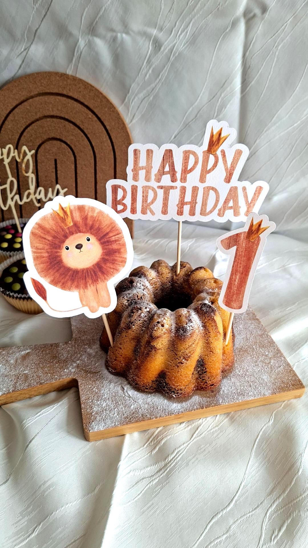 Happy Birthday Little Lion Birthday Cake Topper And/or Muffin Topper ...