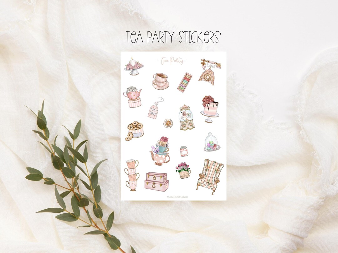 Tea Party Sticker Set, Fancy Stickers, Sticker Journal Stickers ...