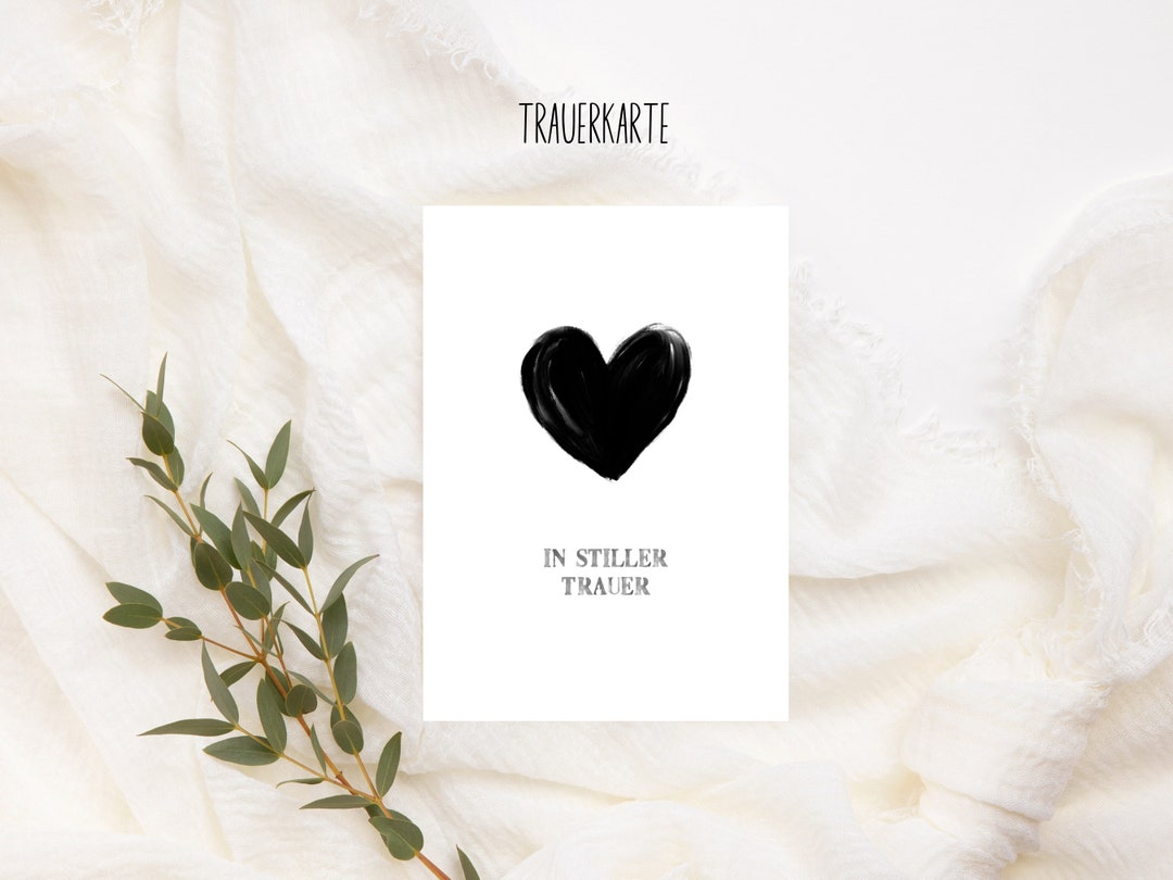 Mourning Card in Silent Mourning, the Love Remains Printed on ...