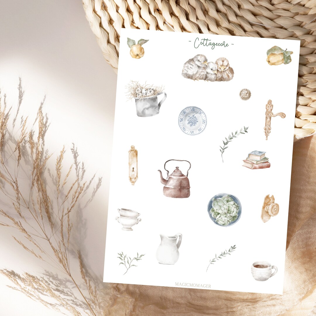Cottagecore Stickers Set, Planner Stickers, French Lover Stickers ...