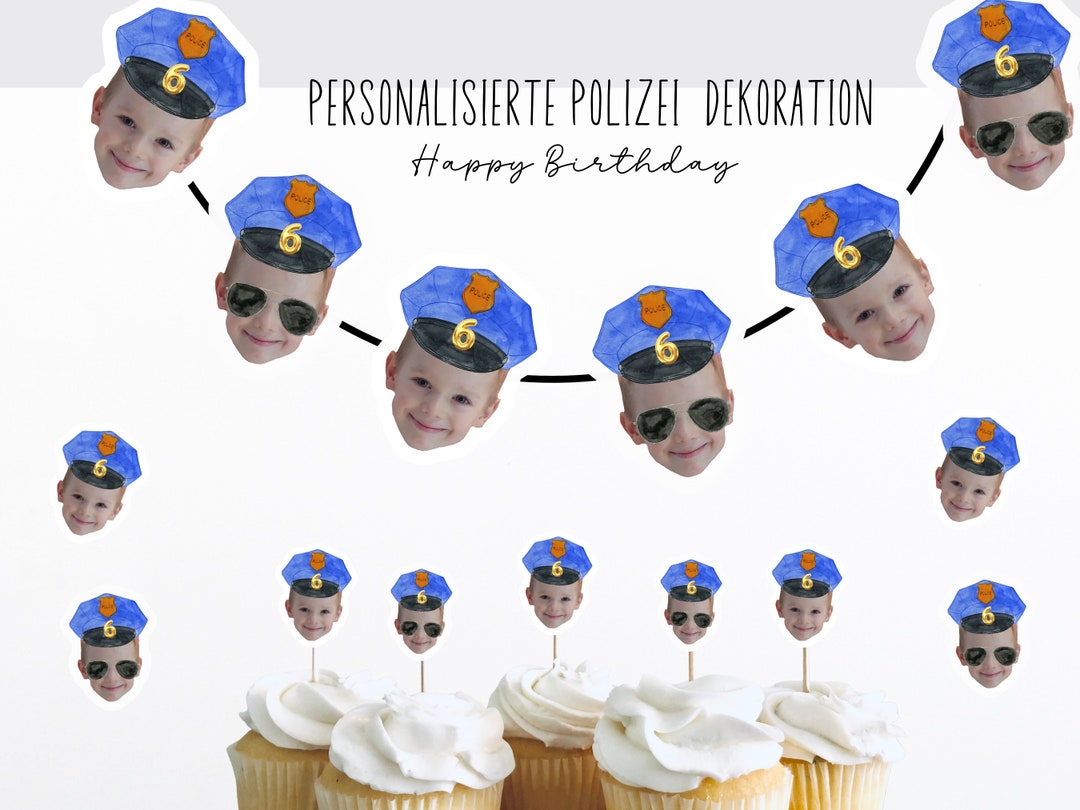 Personalized Police Cupcake Toppers and Cake Toppers as Well as ...