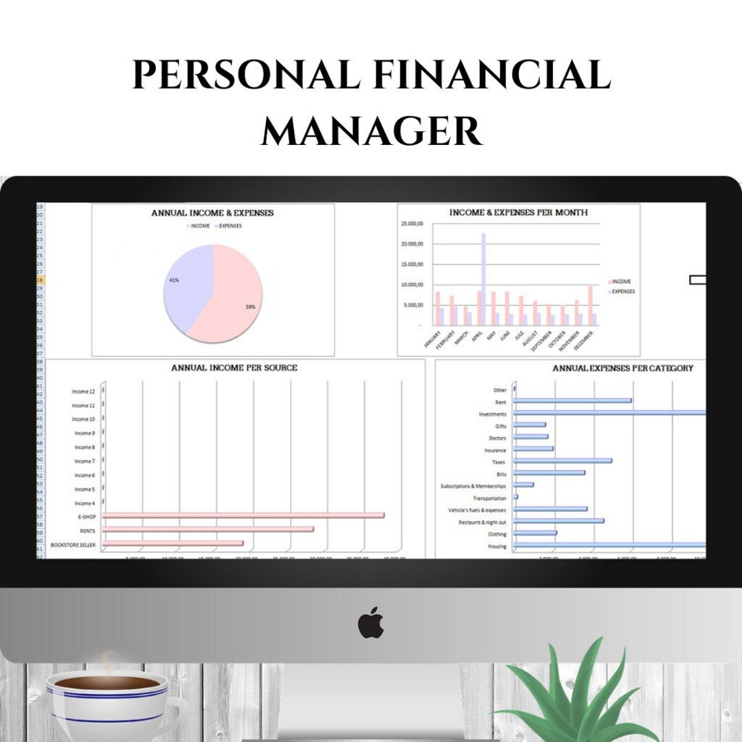 BUDGET SPREADSHEET, Personal Finance, EXCEL, Financial Tracker ...