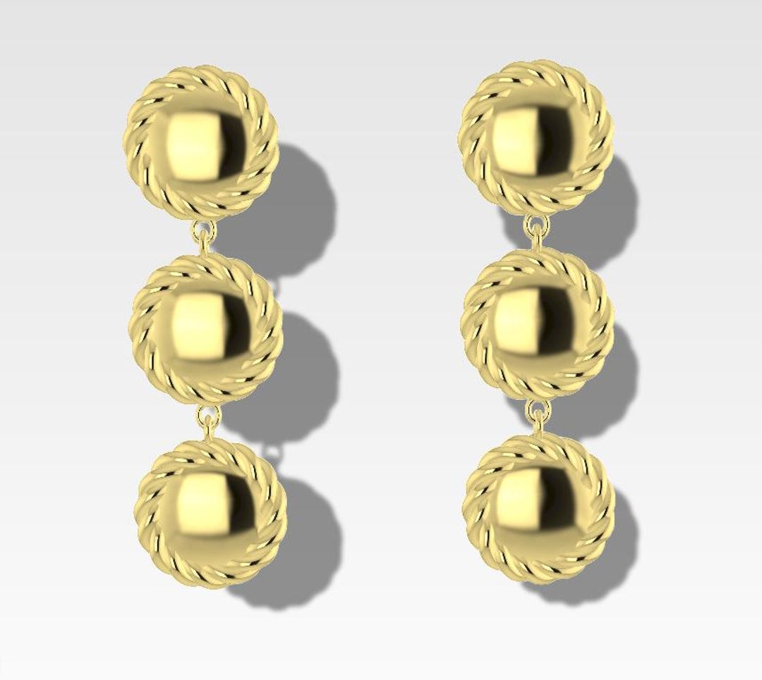 STL 3D Model Jewelry CAD File for 3D Printing, Set Earrings Rings ...