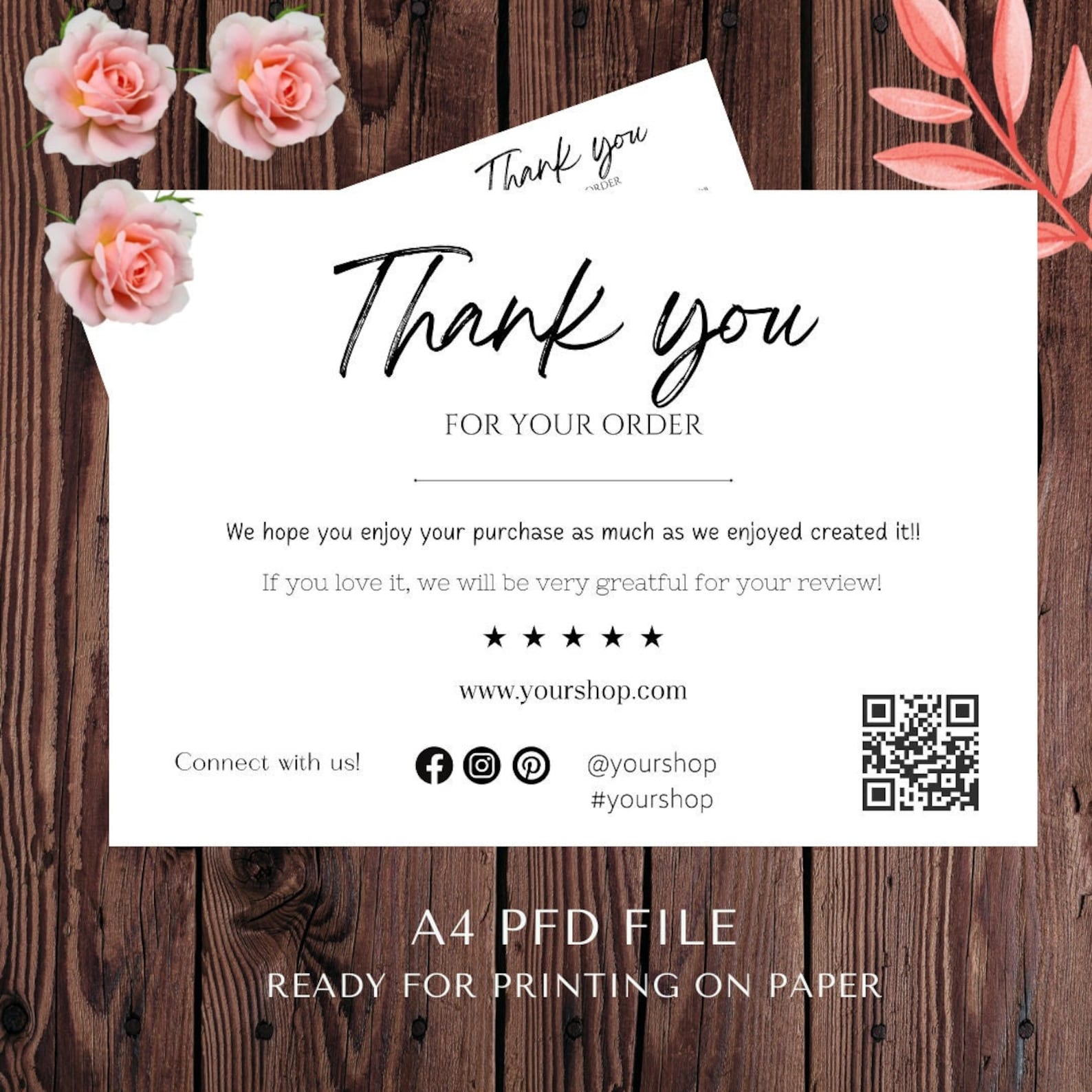 Business THANK YOU CARDS, Thank You Cards Business Printable Pdf, Thank ...
