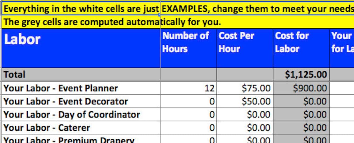 Event Planner Pricing Guide Quote and Invoice Calculator, FREE PRICING ...