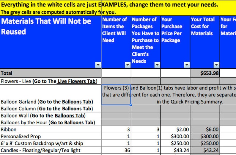 Event Planner Pricing Guide Quote and Invoice Calculator, FREE PRICING ...