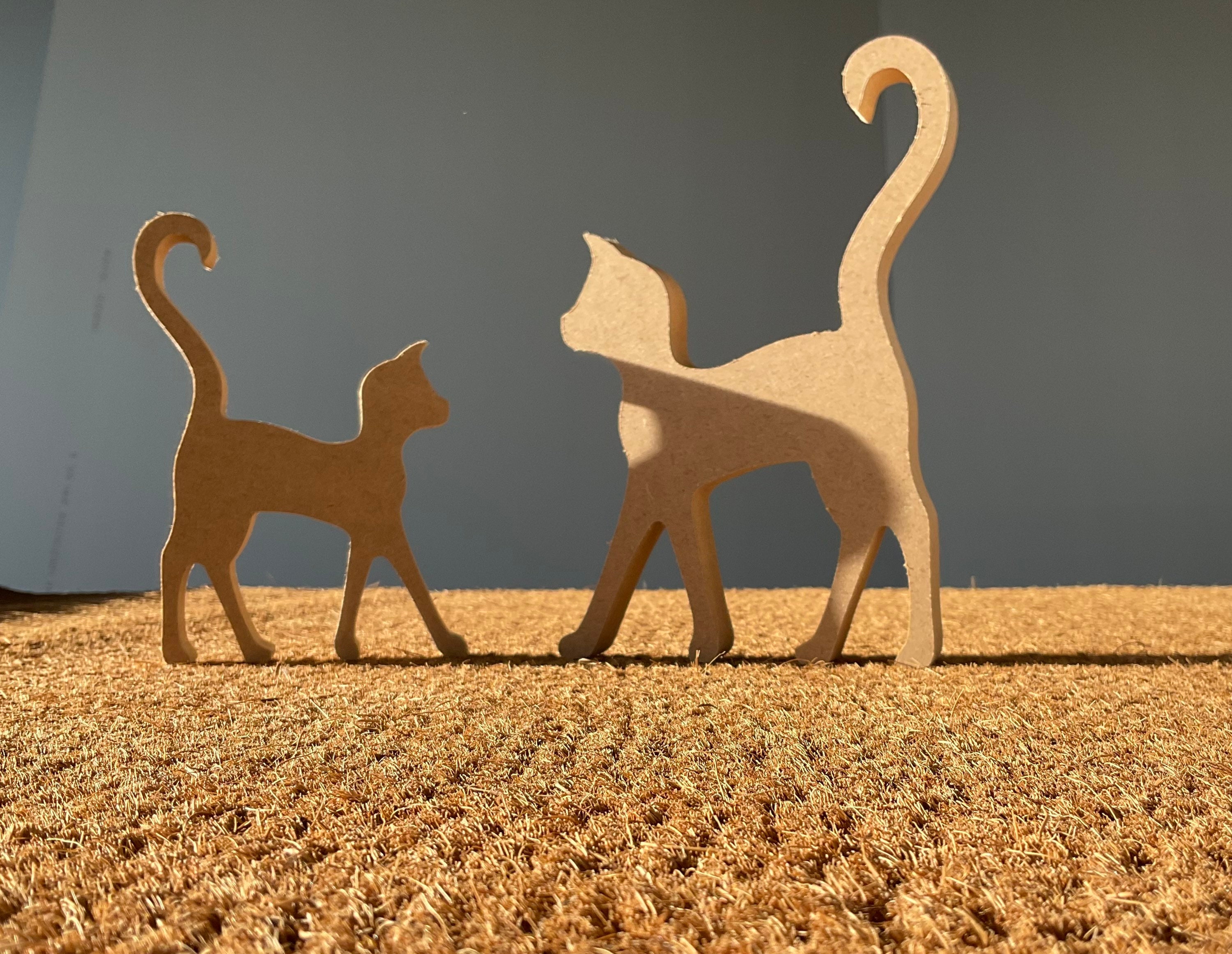 Freestanding Wooden MDF Slinky Cat Blank Shape 18mm Thick. - Etsy UK