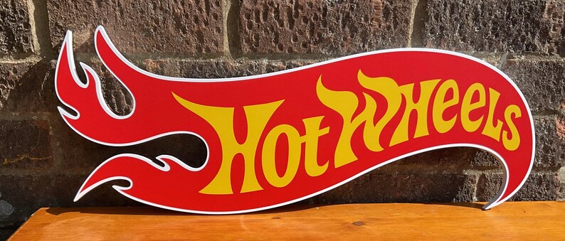 Hot Wheels Logo - Racing Car Logo Icon, Man Cave Sign, Play Room Decor ...