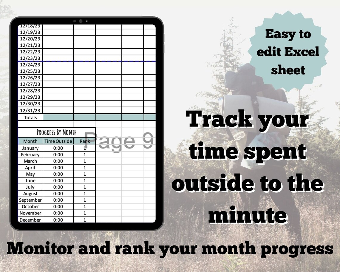 1000 Hours Outside Tracker, 1000 Hours Outside Chart, New Years ...
