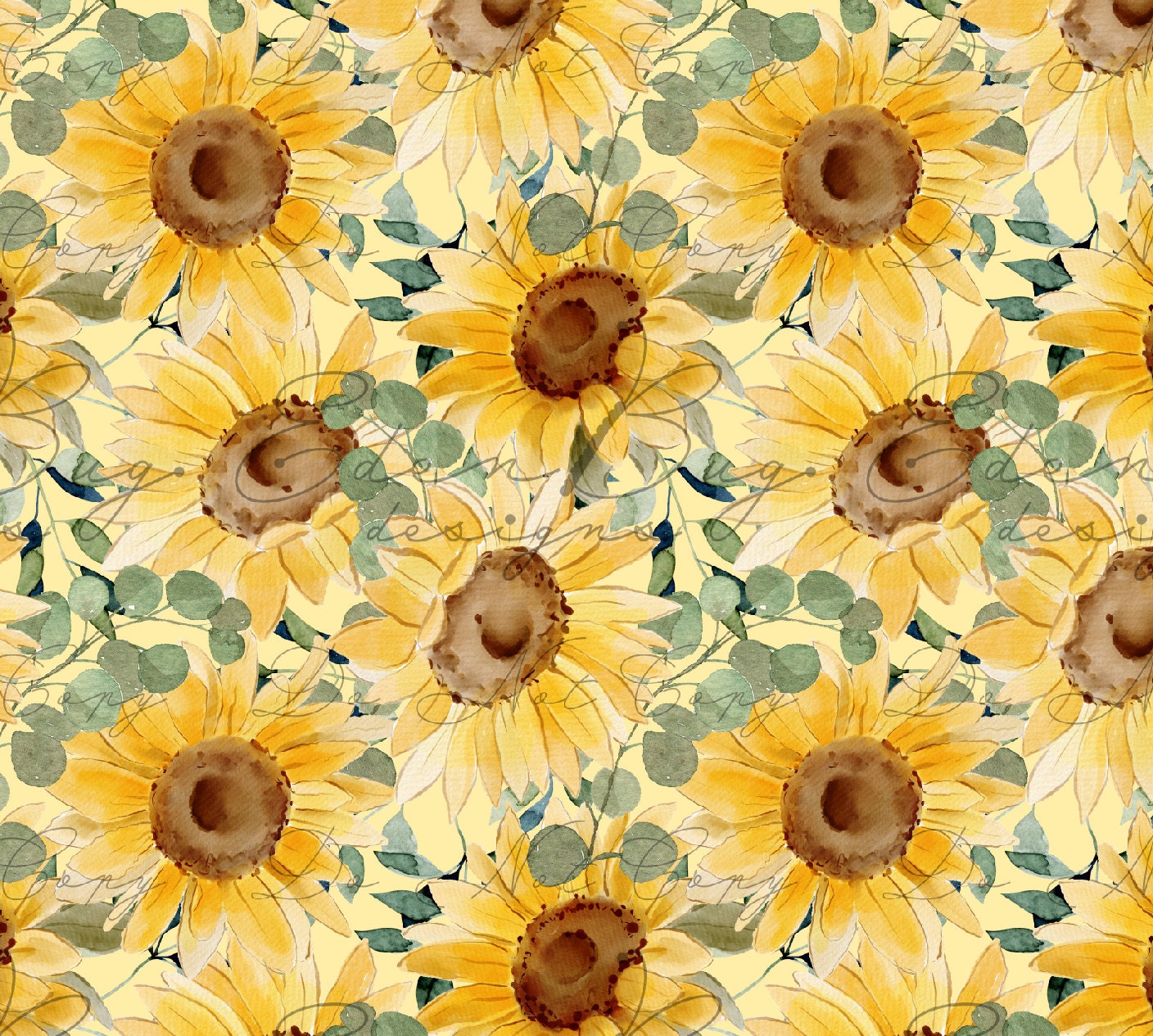Watercolor Sunflower Digital Paper Watercolor Floral - Etsy