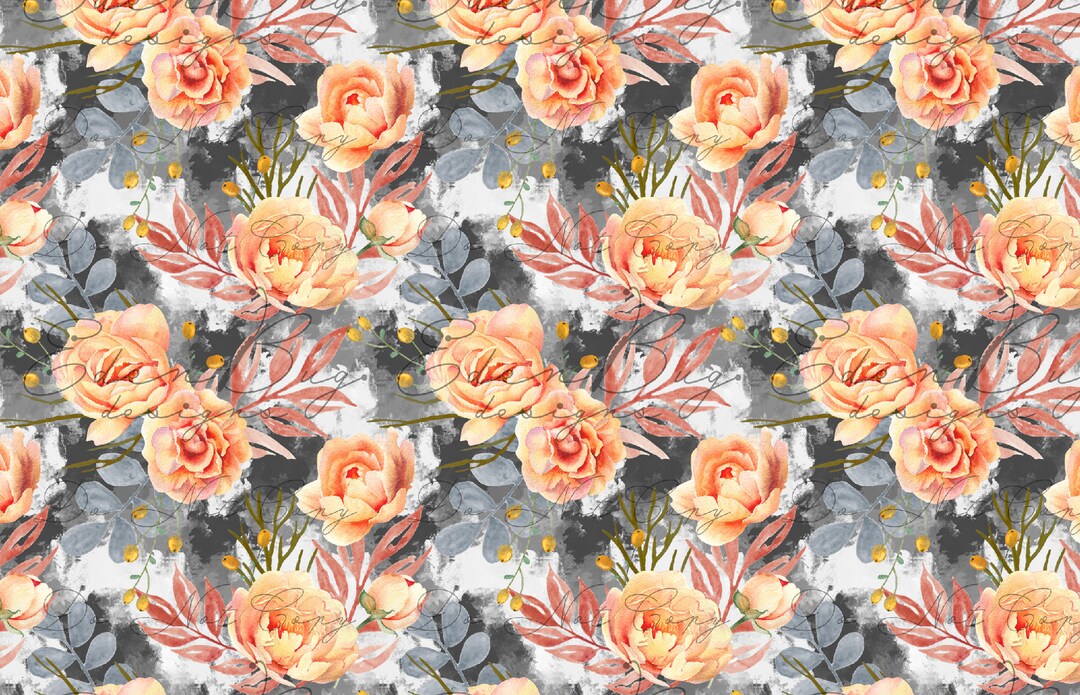 Watercolor Autumn Flower Digital Paper, Watercolor Floral Seamless File ...