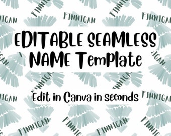 Name Repeating Template - Etsy