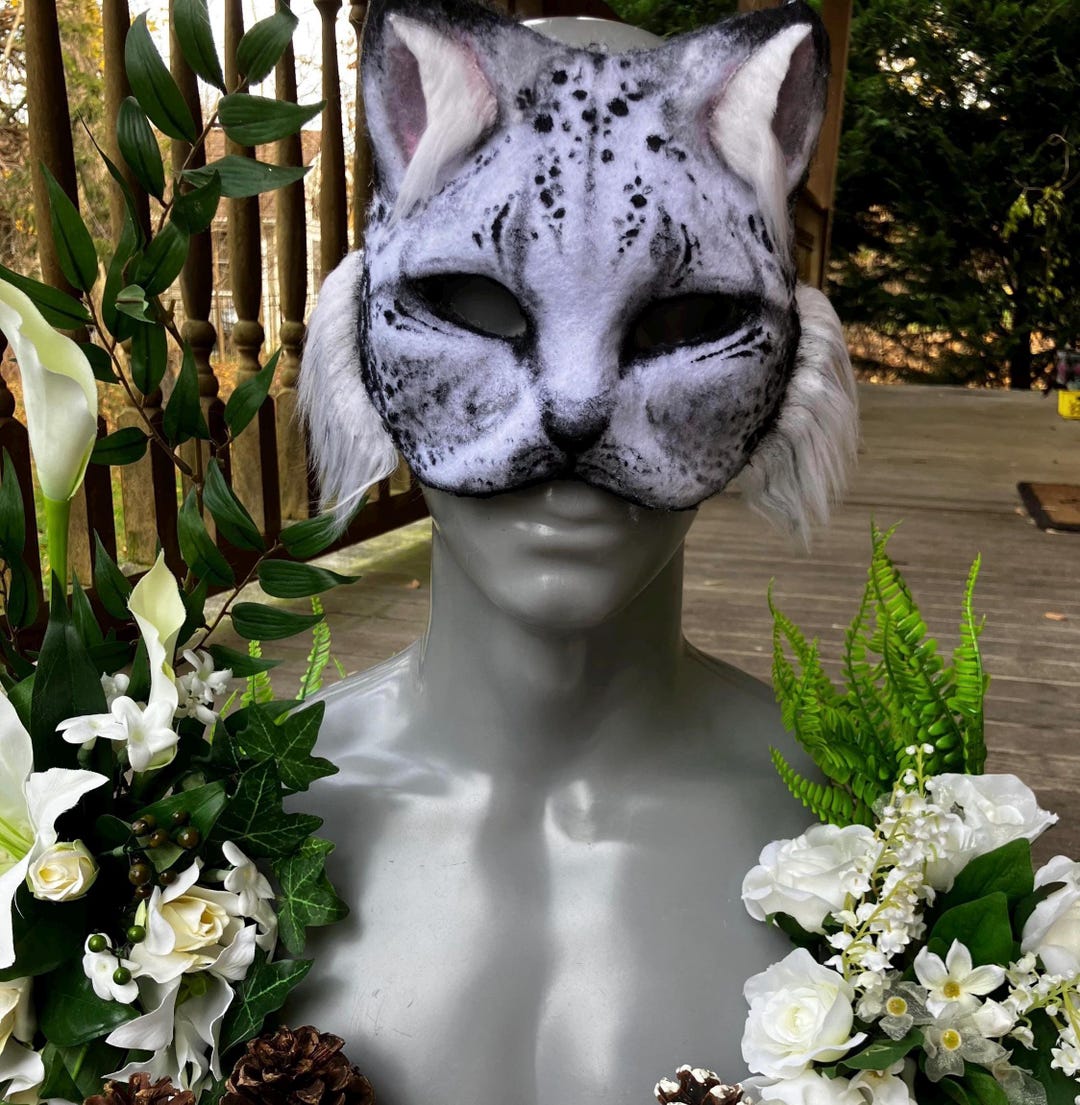 Snow Leopard Therian Cat Mask (alternate) - Etsy