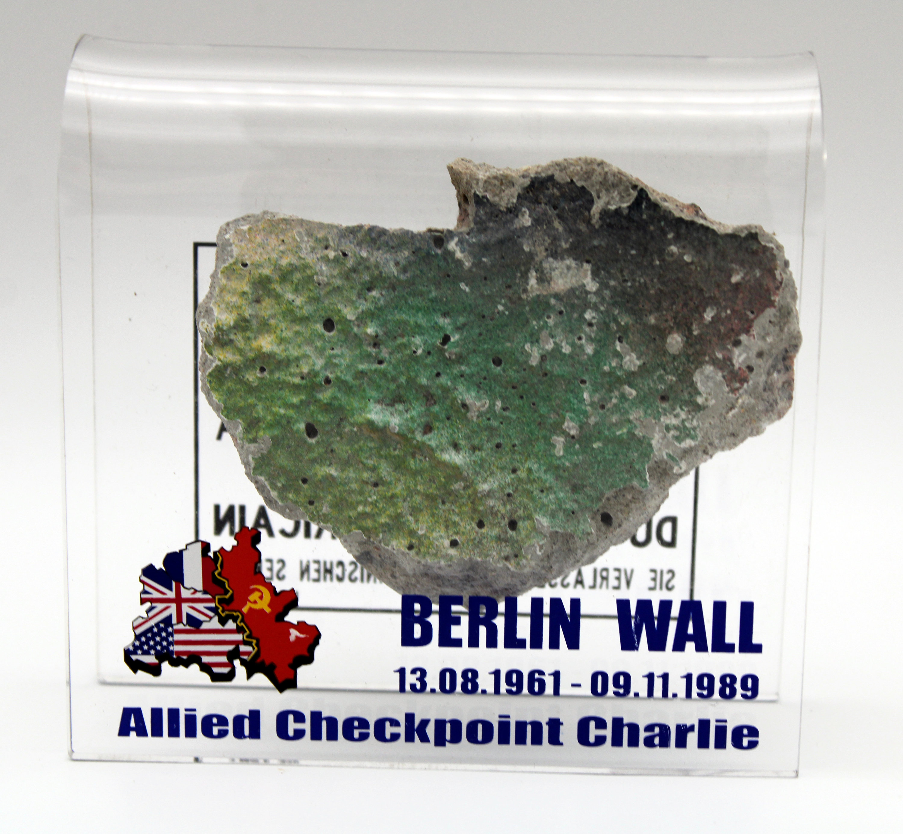 Original Piece of the Berlin Wall in Checkpoint Charlie Motive Souvenir ...