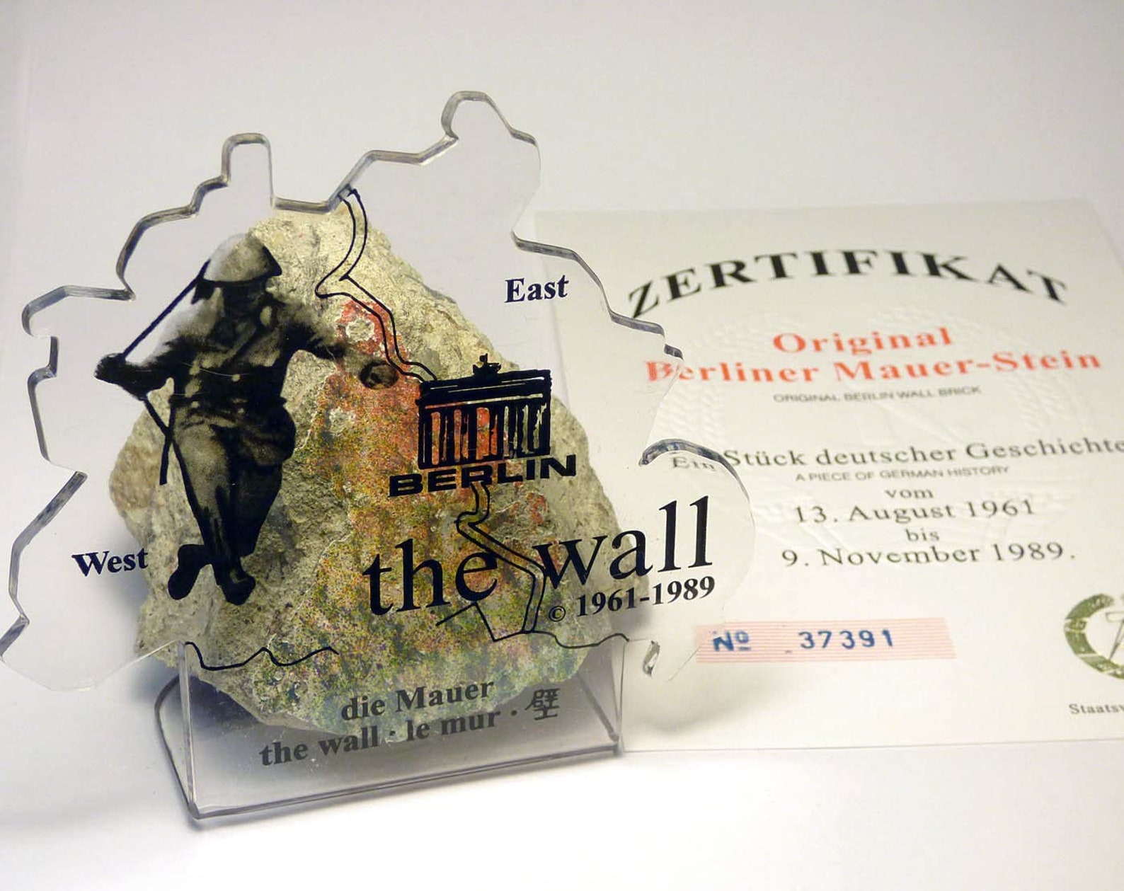 Authentic Piece of the Berlin Wall With Coa Conrad Schumann - Etsy