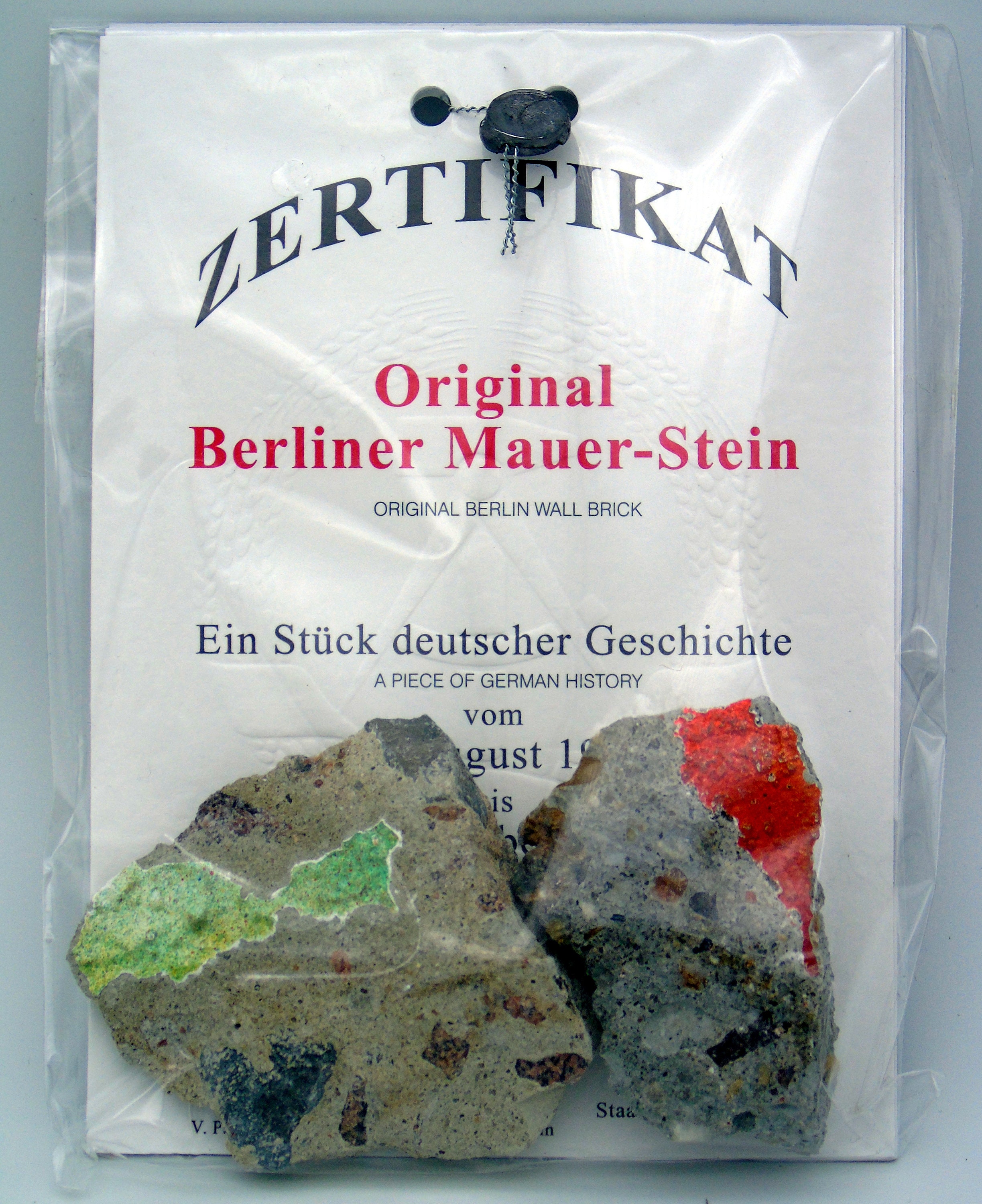 Large Authentic Piece of the BERLIN WALL With Certificate of ...
