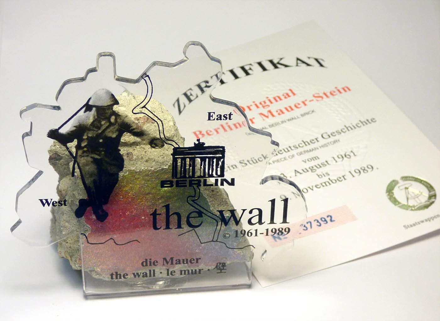 Authentic Piece of the Berlin Wall With Coa Conrad Schumann - Etsy