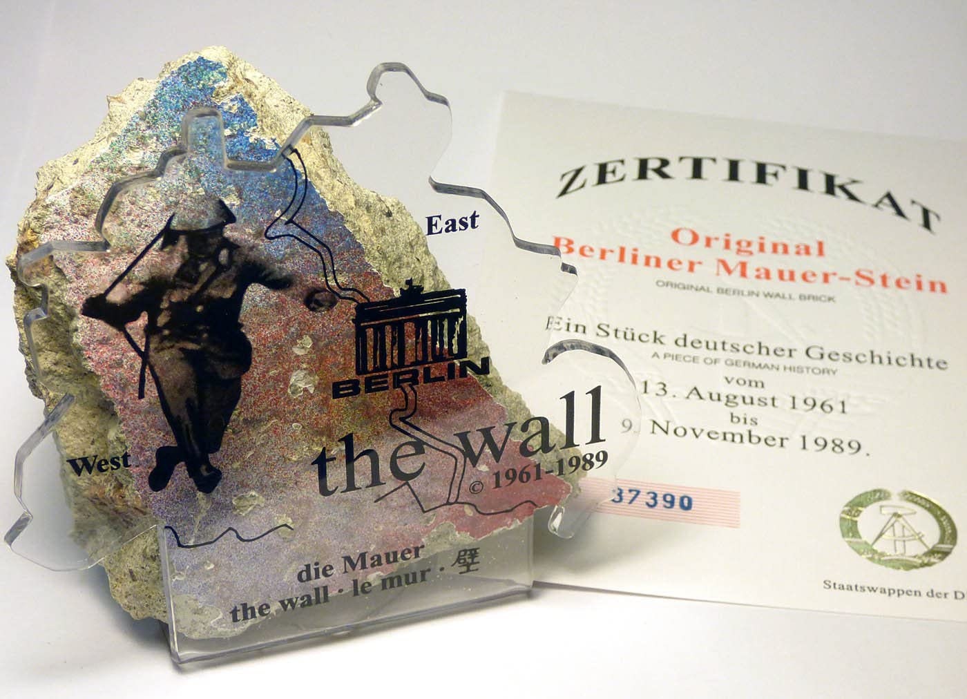 Authentic Piece of the Berlin Wall With Coa Conrad Schumann - Etsy