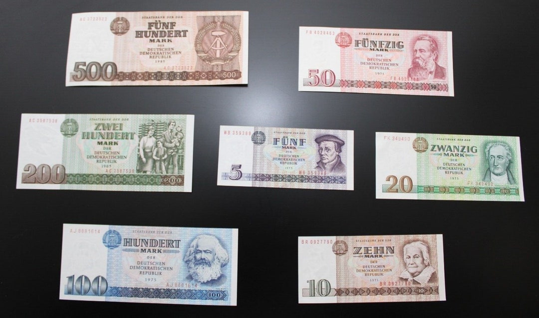 East German Banknotes 5-500 Set 1971-1985 UNC, GDR DDR - Etsy