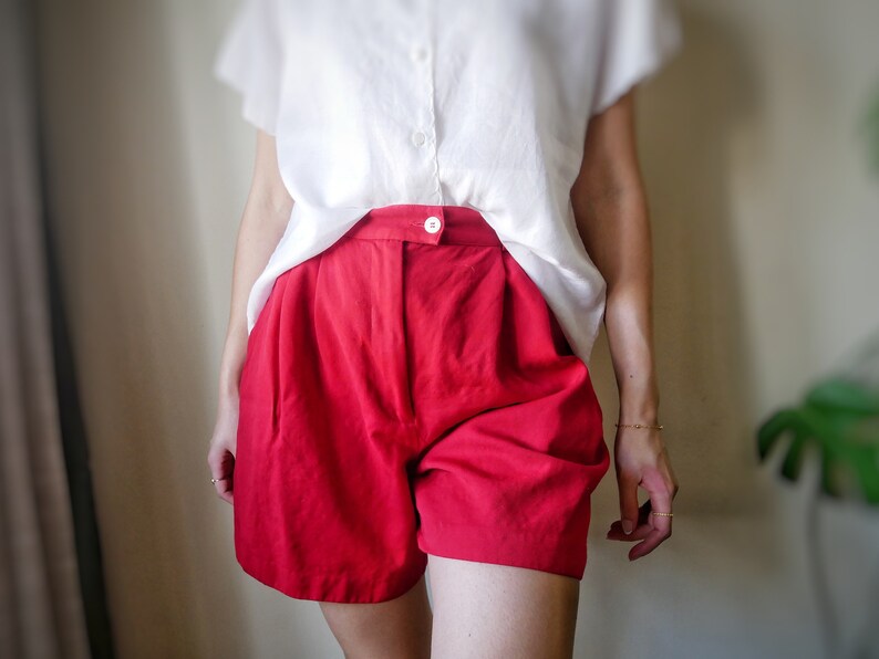 Vintage Michael KORS Red Shorts | High Waisted Shorts | Size 40 Shorts ...