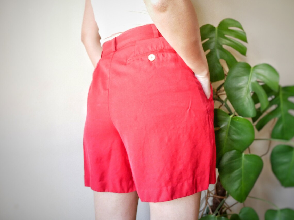 Vintage Michael KORS Red Shorts High Waisted Shorts Size 40 Shorts Wool ...