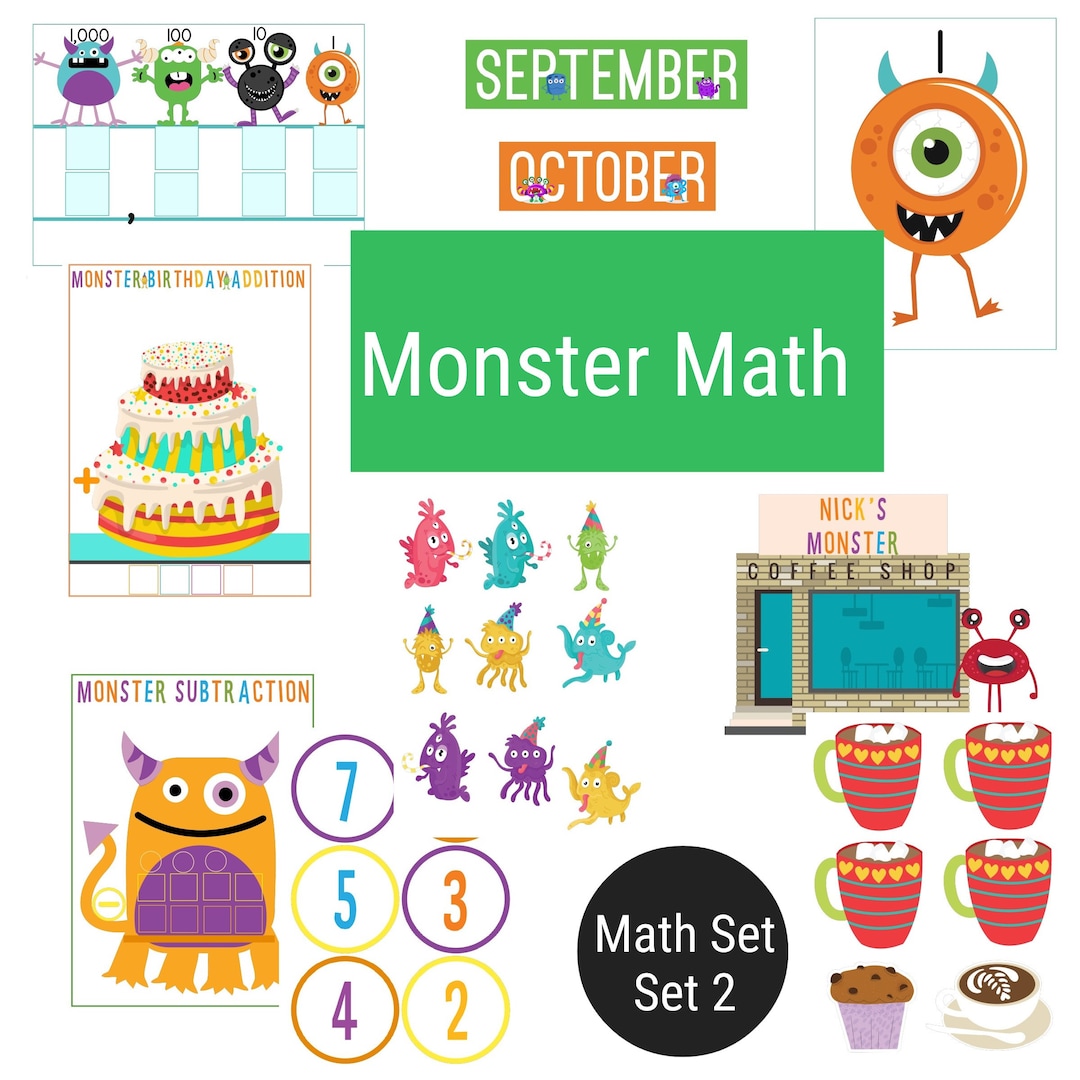 Math / Monster Math Activities / Addition Practice / Subtraction ...