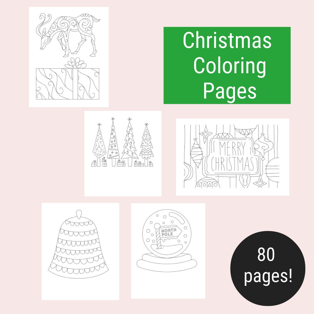 Christmas Coloring Pages / Print and Color / Christmas Instant Download ...