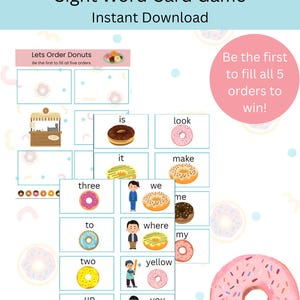 Order the Donuts: Dolch Sight Word Game (PDF Download) - Etsy