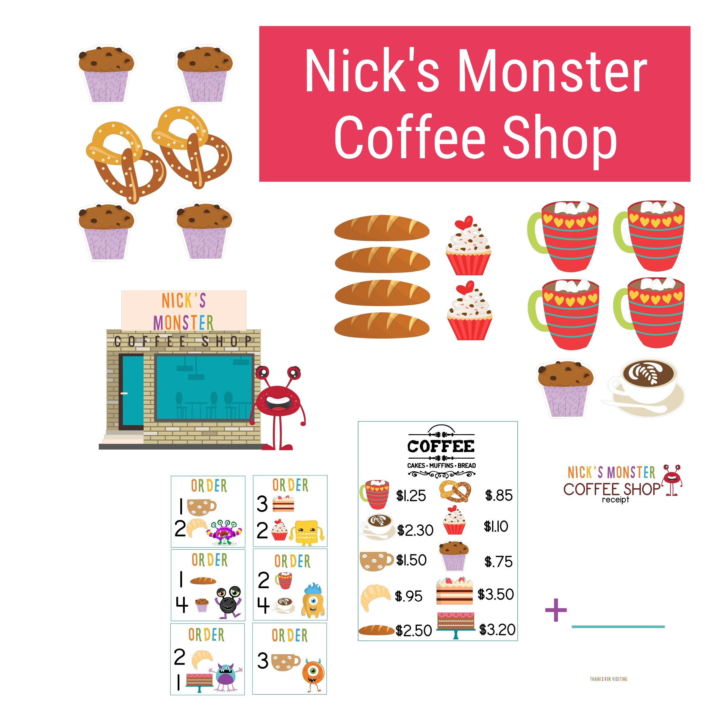 Math / Monster Math Activities / Addition Practice / Subtraction ...