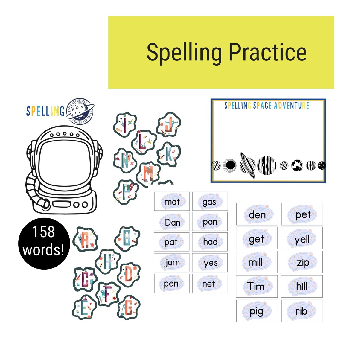 In Space CVC Words / Reading Games / Phonics Reading Activities - Etsy