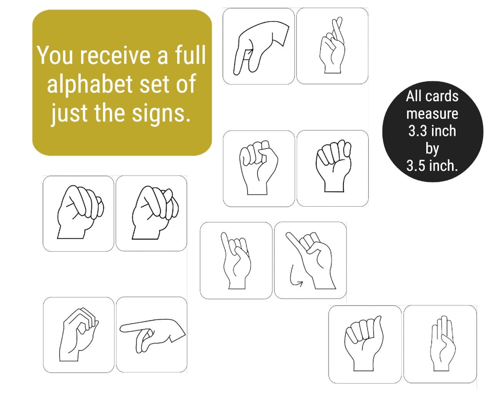 Alphabet Sign Language Cards / Sign Language / Alphabet Cards - Etsy